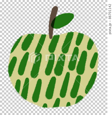 Illustration of a simple green apple - Stock Illustration [86701142 ...