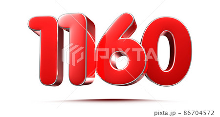 number 1160 red.のイラスト素材 [86704572] - PIXTA