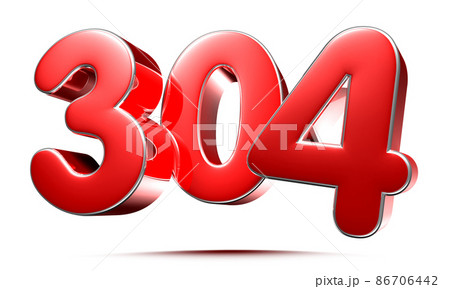number 304 red.のイラスト素材 [86706442] - PIXTA