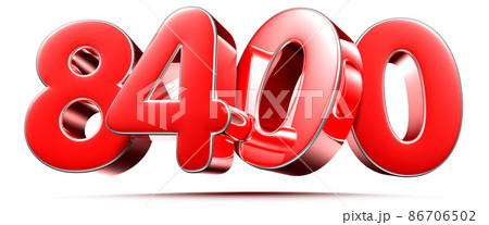 number 8400 red.のイラスト素材 [86706502] - PIXTA