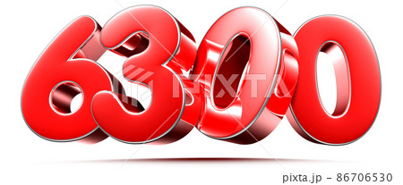 number 6300 red.のイラスト素材 [86706530] - PIXTA