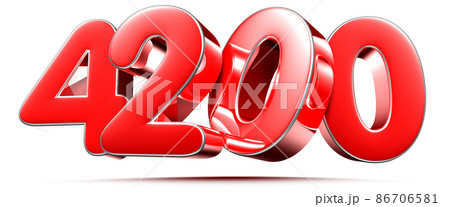 number 4200 red.のイラスト素材 [86706581] - PIXTA