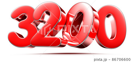 number 3200 red.のイラスト素材 [86706600] - PIXTA