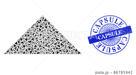 Grunge Capsule Seal and Triangle Arrowhead Up...のイラスト素材 [86785942] - PIXTA