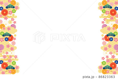 背景素材-和柄桜2022-30のイラスト素材 [86823363] - PIXTA