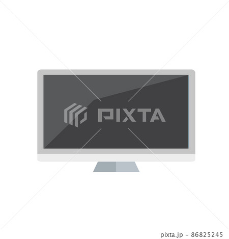 Computer monitor in cartoon flat style icon on...のイラスト素材 [86825245] - PIXTA