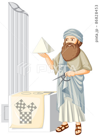 Pythagoras cartoon character on white backgroundのイラスト素材 [86828453] - PIXTA