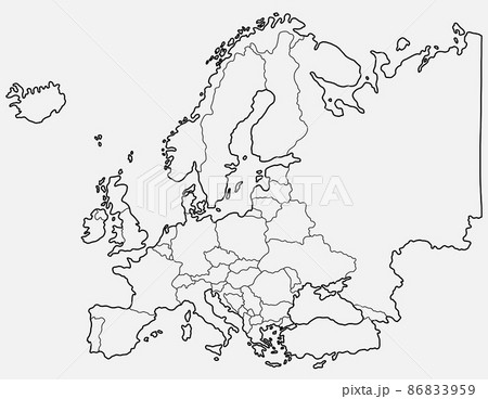 doodle freehand drawing of europe map.のイラスト素材 [86833959] - PIXTA