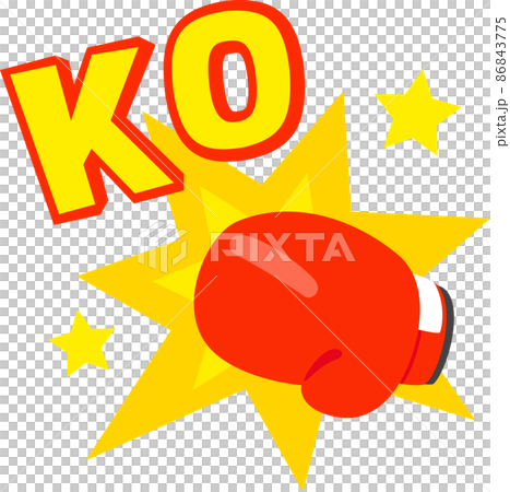 Boxing glove punch and KO character - Stock Illustration [86843775] - PIXTA