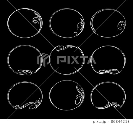 Vintage obituary, mourning borders, funeral...のイラスト素材 [86844213] - PIXTA