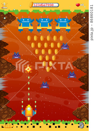 8-bit space game interfaceのイラスト素材 [86860181] - PIXTA
