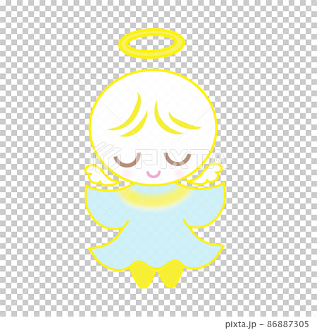 Cute happy angel pastel blue - Stock Illustration [86887305] - PIXTA