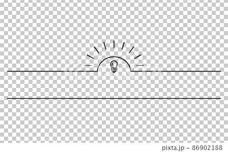 Simple title decoration, glowing light bulb - Stock Illustration ...