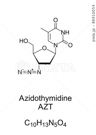 Azidothymidine (AZT), chemical formula and...のイラスト素材 [86910054] - PIXTA