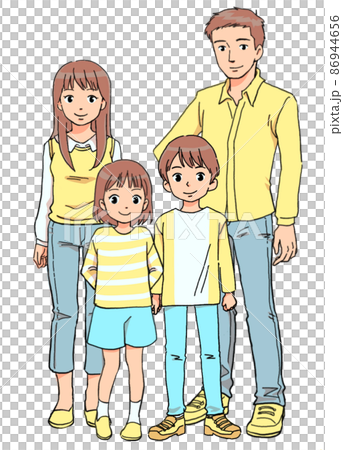 Illustration of 4 people family - Stock Illustration [86944656] - PIXTA