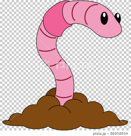 Earthworm illustration (with outline) - Stock Illustration [86958934 ...