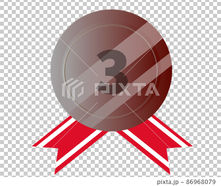 Bronze medal illustration 3rd prize 3rd place icon - Stock Illustration ...