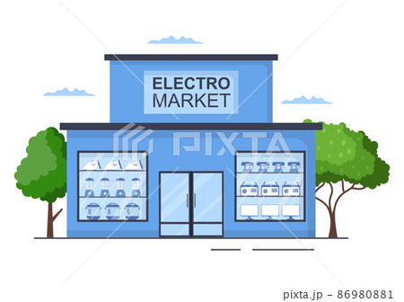 Cartoon Electronic Store Building