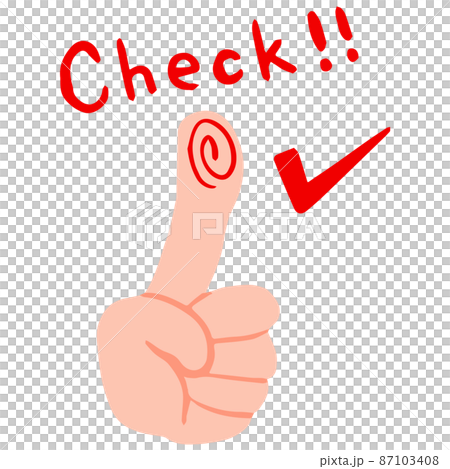 Check letter and hand pointing finger - Stock Illustration [87103408 ...