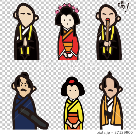 Assortment of simple old-fashioned figures... - Stock Illustration ...