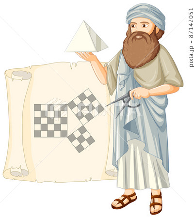 Pythagoras cartoon character on white backgroundのイラスト素材 [87142051] - PIXTA