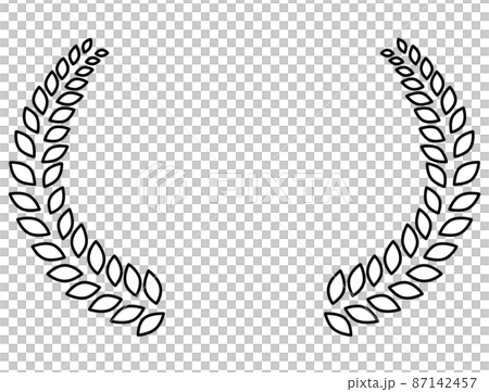 Cute laurel wreath horizontal frame black and... - Stock Illustration ...