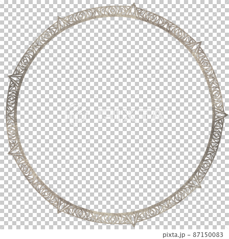 Silver classical circular frame - Stock Illustration [87150083] - PIXTA