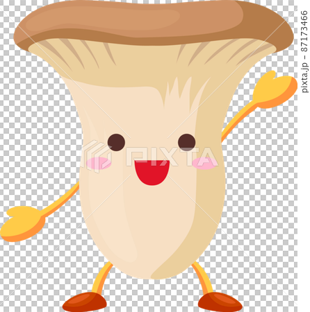 Illustration of a cute Eringi character raising... - Stock Illustration ...