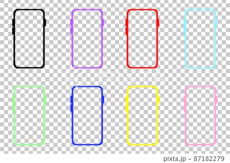 A set illustration of smartphone color variations. - Stock Illustration ...