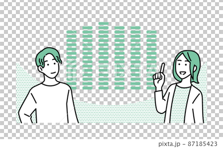 大数の法則 多い試行回数によって得られた統計的な結果のイラストのイラスト素材 [87185423] - PIXTA