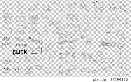 Simple line art icon set - Stock Illustration [87194186] - PIXTA