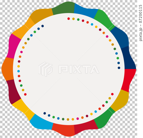 Round title frame using 17 colors of SDGs 12 - Stock Illustration ...