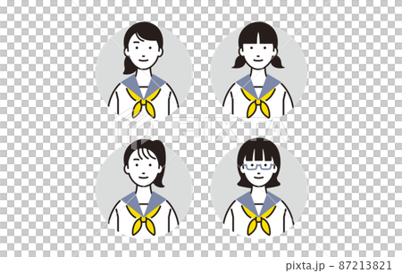 Person junior high school girl icon set - Stock Illustration [87213821 ...