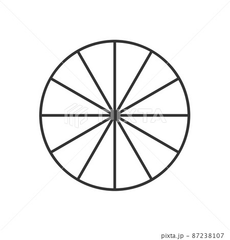 Circle divided in 12 segments isolated on white...のイラスト素材 [87238107 ...