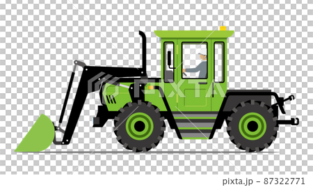 Wheel loader, bulldozer, side angle, illustration - Stock Illustration ...