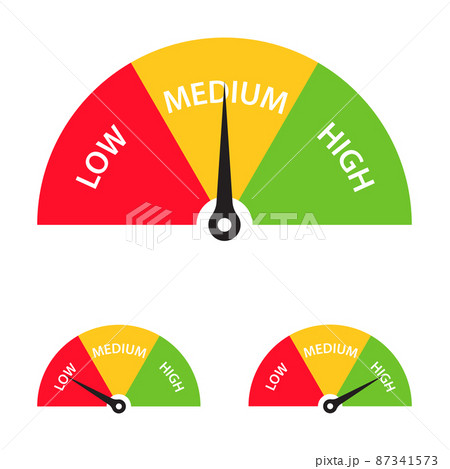 High medium low meter icon vector for graphic...のイラスト素材 [87341573] - PIXTA