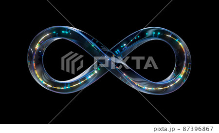 3d render Glass Infinity symbol with neon in...のイラスト素材 [87396867] - PIXTA