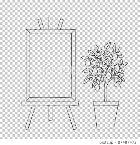 Cafe signboard Lemon tree without shadow Simple... - Stock Illustration ...