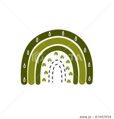 St. Patrick day rainbow in boho style. Bohemian...のイラスト素材 [87497658 ...
