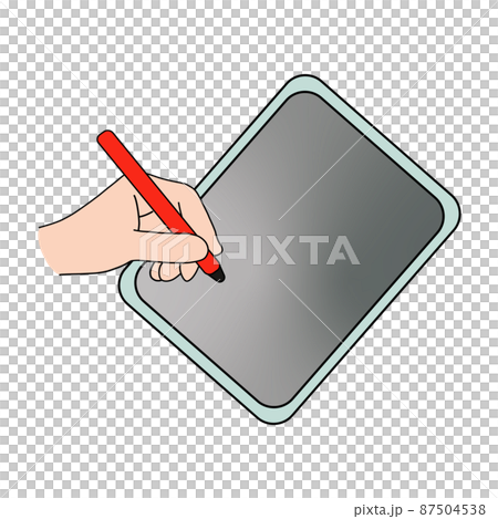 Left-handed illustration material that uses a... - Stock Illustration ...