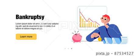 Bankruptcy poster with sad man loss moneyのイラスト素材 [87534527] - PIXTA