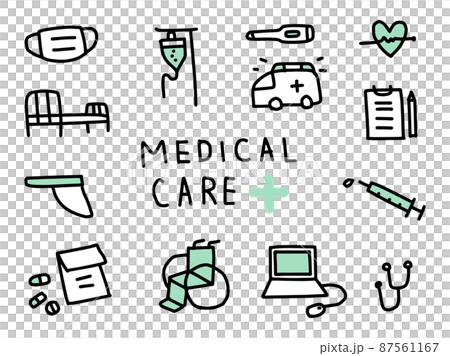 Medical hand-drawn line drawing illustration... - Stock Illustration ...