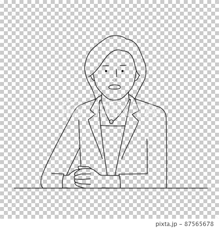 Illustration of newscaster (female) (white... - Stock Illustration ...