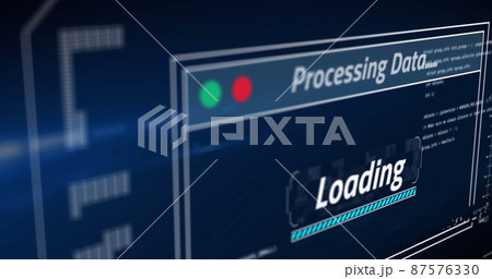 Image of data processing with loading bar on...のイラスト素材 [87576330] - PIXTA