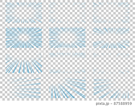 Blue concentrated line vector material set - Stock Illustration ...