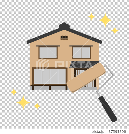Japanese-style single-family house 7 / exterior... - Stock Illustration [87595806] - PIXTA