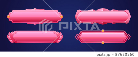 Pink medieval game buttons, user interface menuのイラスト素材 [87620560] - PIXTA