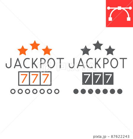 Jackpot line and glyph iconのイラスト素材 [87622243] - PIXTA