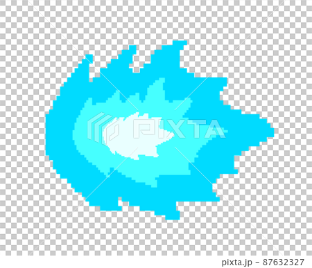 Pixel art flame ball effect (light blue) - Stock Illustration [87632327 ...