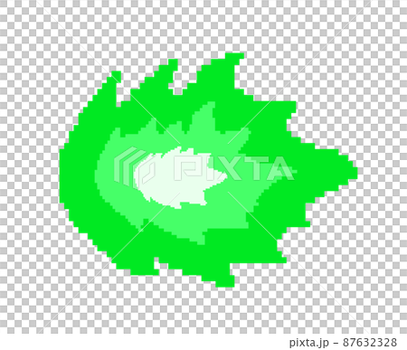 Pixel art flame ball effect (yellowish green) - Stock Illustration ...